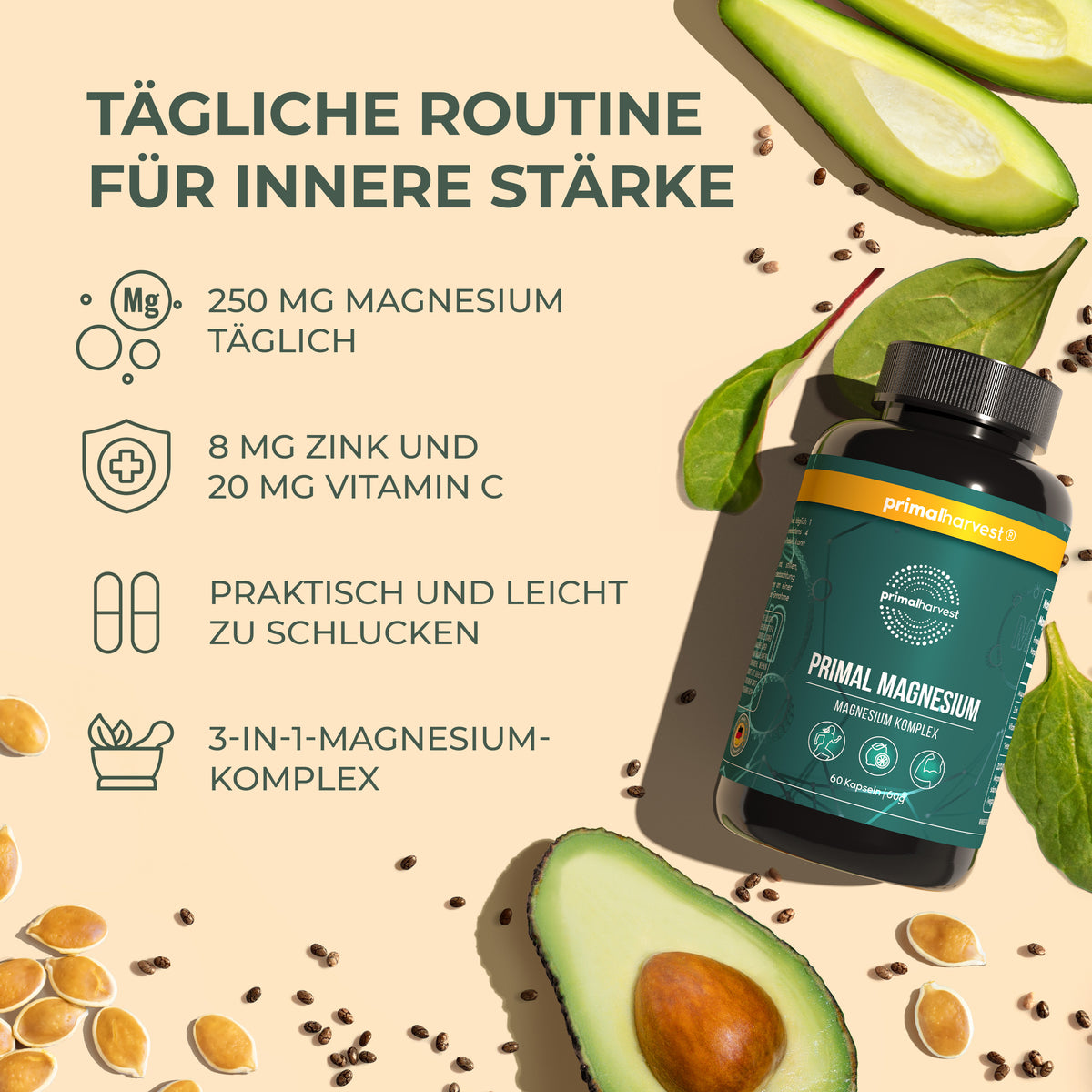 Primal Magnesium 3-1 magnesium complex with vitamin C and zinc – Primal ...